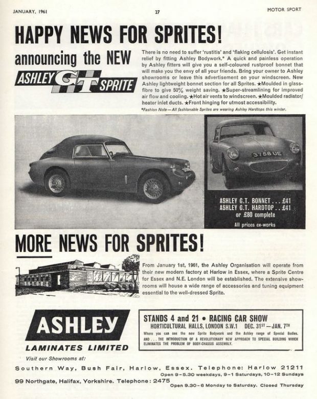 Ashley : des kits pour l’Austin Healey Sprite et MG Midget