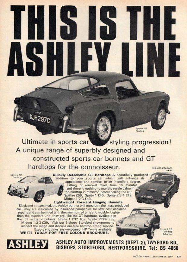 Ashley : des kits pour l’Austin Healey Sprite et MG Midget